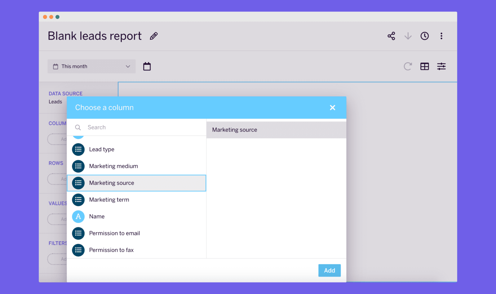 Reporting & analytics: integrated point-and-click custom report builder ...