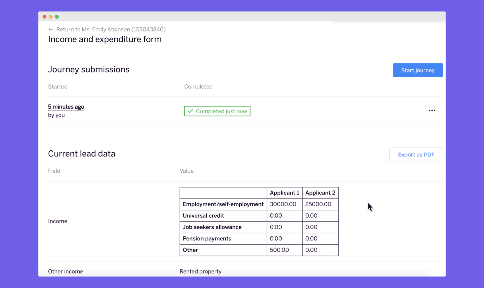 Easy Income - Expenditure Assessments Online Forms - FLG
